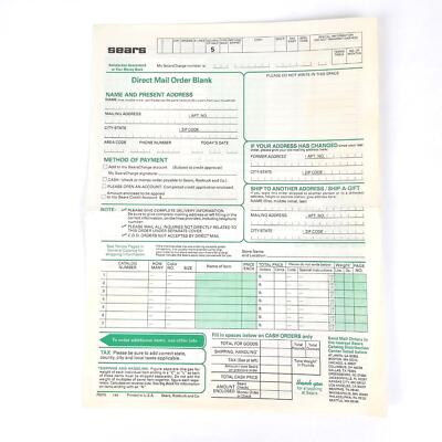 Sears Catalog Insert 1983 Wish Book Order Form Direct Mail | eBay