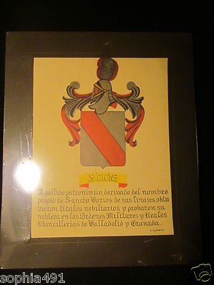 Vintage SANCHEZ Family Name Coat of Arms Plaque & Leather Key Ring | eBay