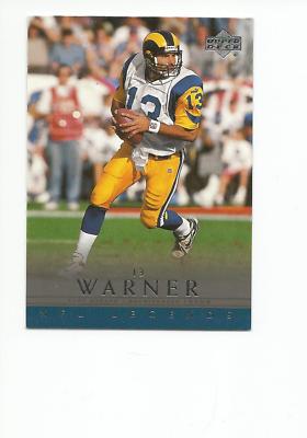 KURT WARNER 2000 Upper Deck Legends Football card #77 St Louis Rams NR ...