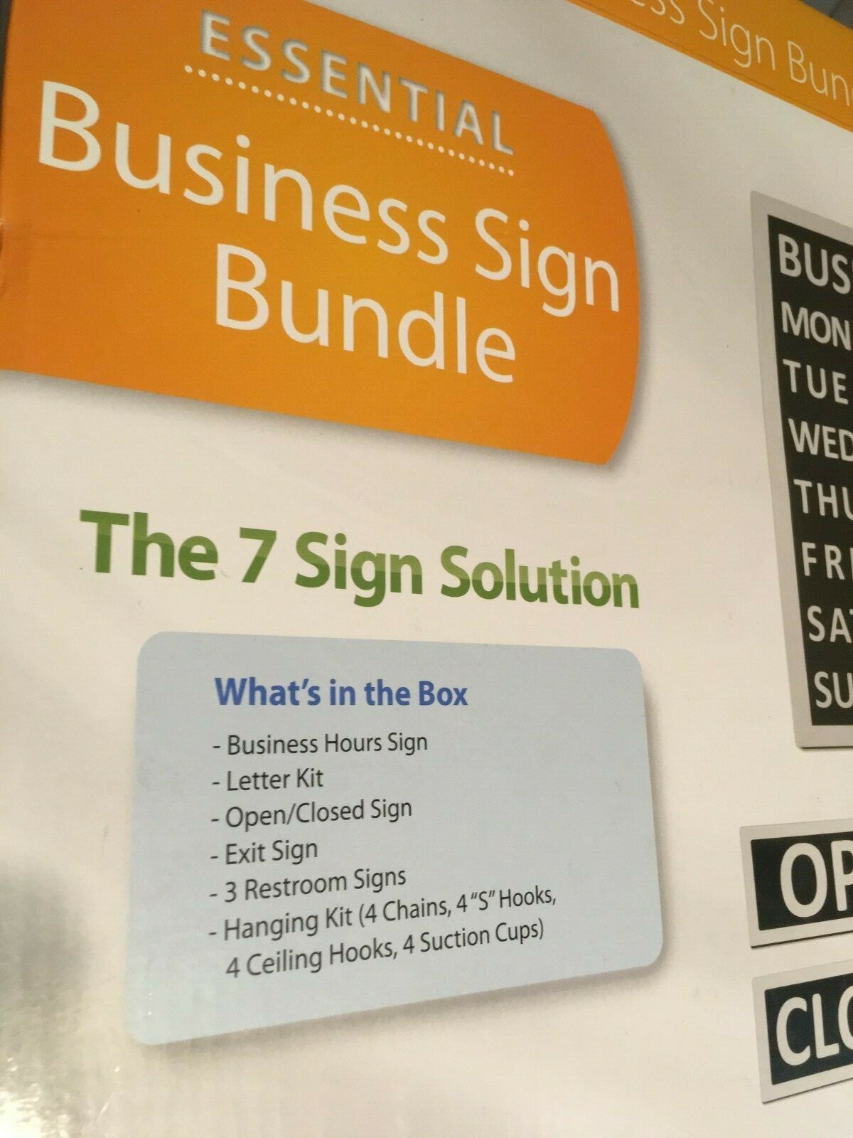 Essential Business Sign Bundle Brushed Metal Look 7 Signs in One Box ...