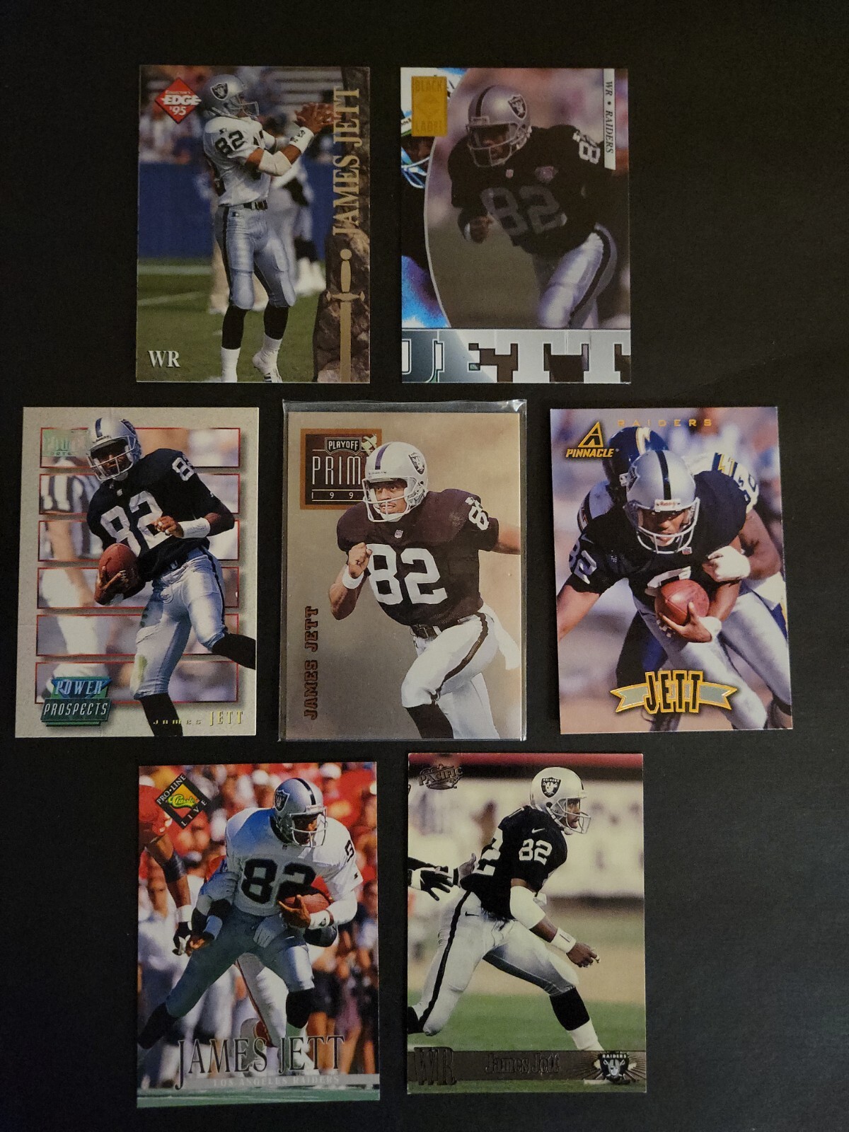 Lot of seven James Jett Raider football cards | eBay