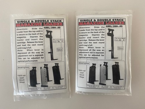 2 NEW Universal Pistol Single Double Stack Magazine Loader MAG-001 GML ...