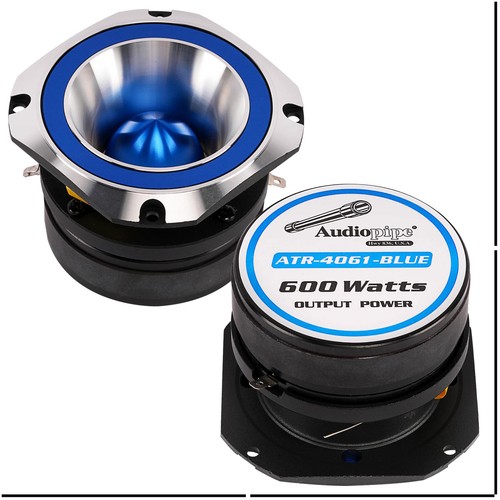 (2) AUDIOPIPE ATR-4061-BLU HEAVY-DUTY 2” TITANIUM SUPER TWEETERS BLUE ...