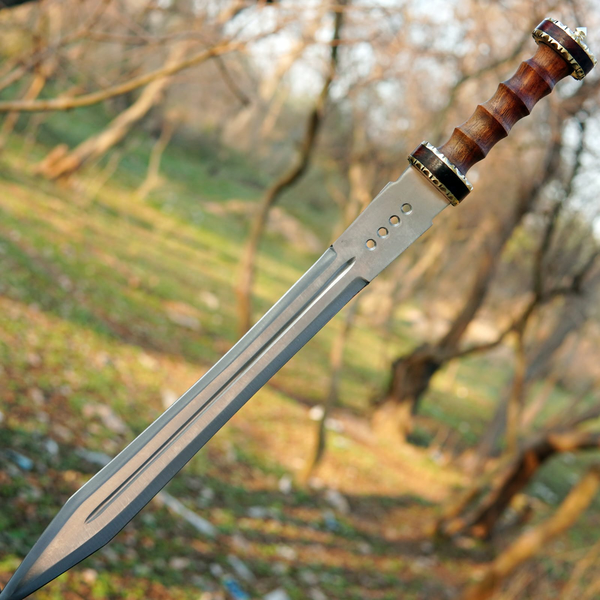 Roman Gladius Sword, Handmade Damascus Steel Sword with Rosewood Handle ...