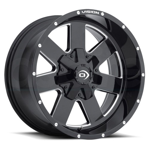 4-New 17" Vision 411 Arc Wheels 17x9 5x5.5/5x139.7 -12 Black Milled ...
