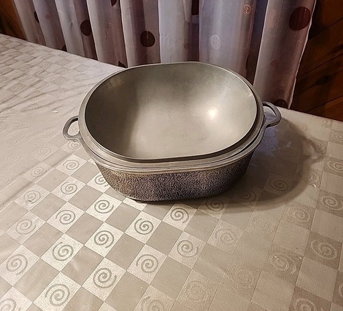 Vtg Century Silver Seal Oven Cookware Hammered Aluminum Oval Roaster ...