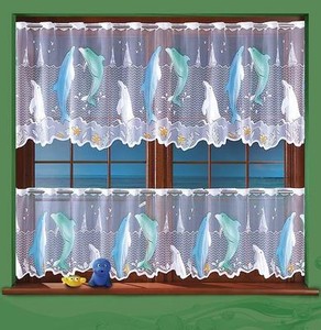 BATHROOM KITCHEN NET CURTAIN SOLD BY METERS DOLPHIN DESIGN | eBay