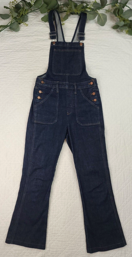 Madewell Womens Blue Overalls Size S Cotton (Hemmed) Bootcut Snap ...