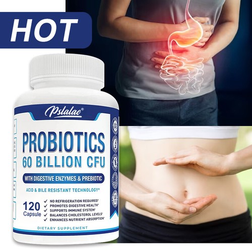 Probiotics 60 Billion CFU Capsules - Promote Digestive Health, Immune ...