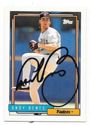 ANDY BENES 1992 TOPPS AUTOGRAPHED SIGNED # 682 SAN DIEGO PADRES | eBay