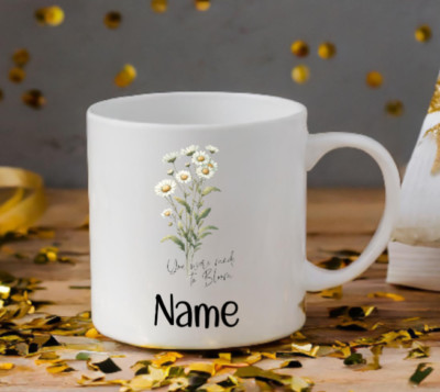 Daisy April Birth Month Flower Personalised Mug Micro Safe MADE TO ...