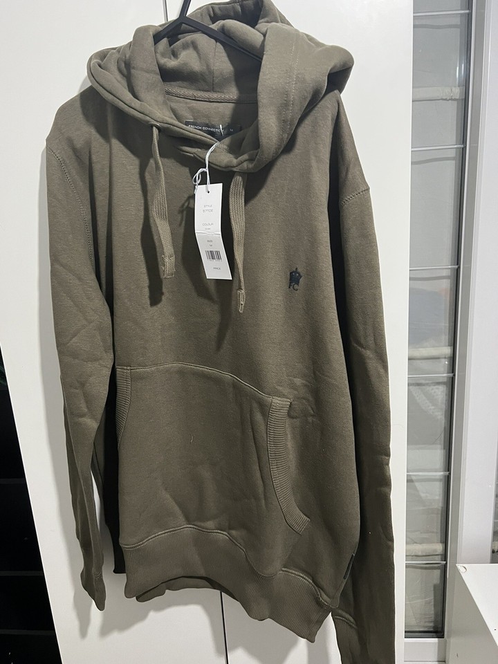 French Connection Men's Hoodie FCUK Khaki Uk Size Medium Brand New ...