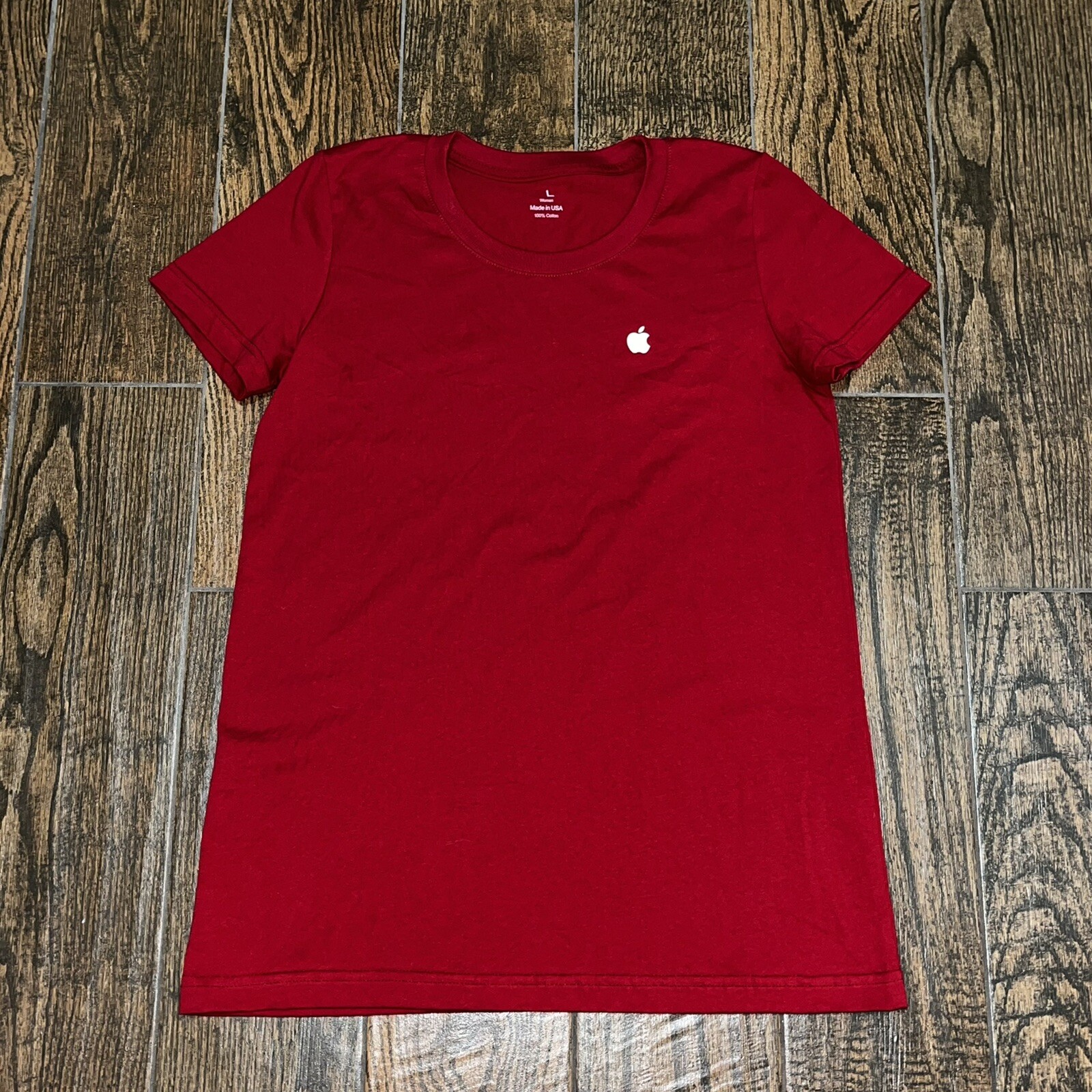 Womens Apple Store Employee Uniform Red Short Sleeve … - Gem
