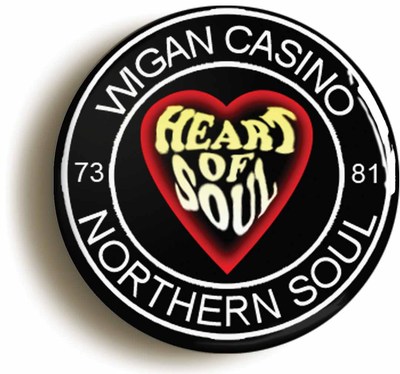 HEART OF SOUL NORTHERN SOUL BADGE BUTTON PIN (Size is 1inch/25mm ...
