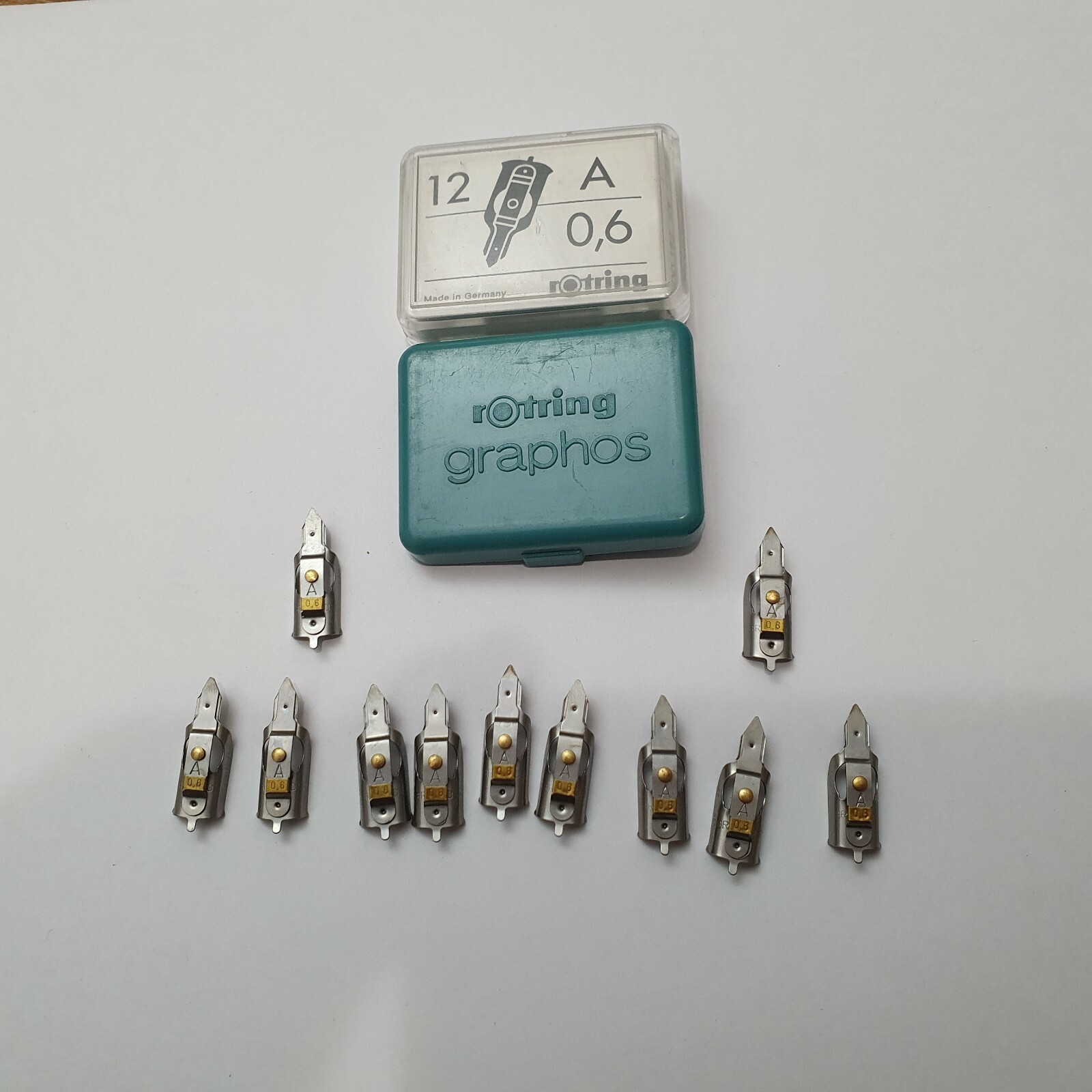 11 Vintage rOtring GRAPHOS calligraphy technical fountain pen nibs - A ...