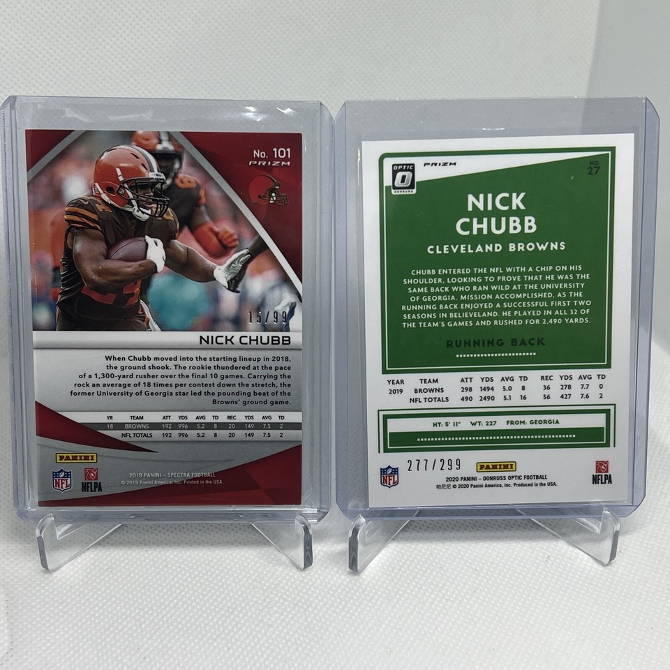 2020 nick chubb 2 card lot Spectra /99 & Optic Blue /299 Browns | eBay