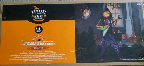 NEW (65")Hyde & Eek Sound & Motion Activated Pumpkin Rocker Animated ...