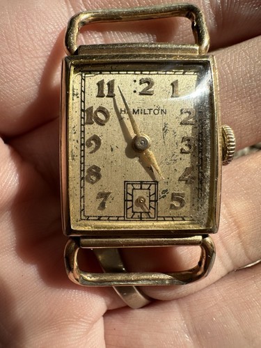 Men's Hamilton WWII Era 10K Gold Filled Field Rectangular Swiss Watch ...
