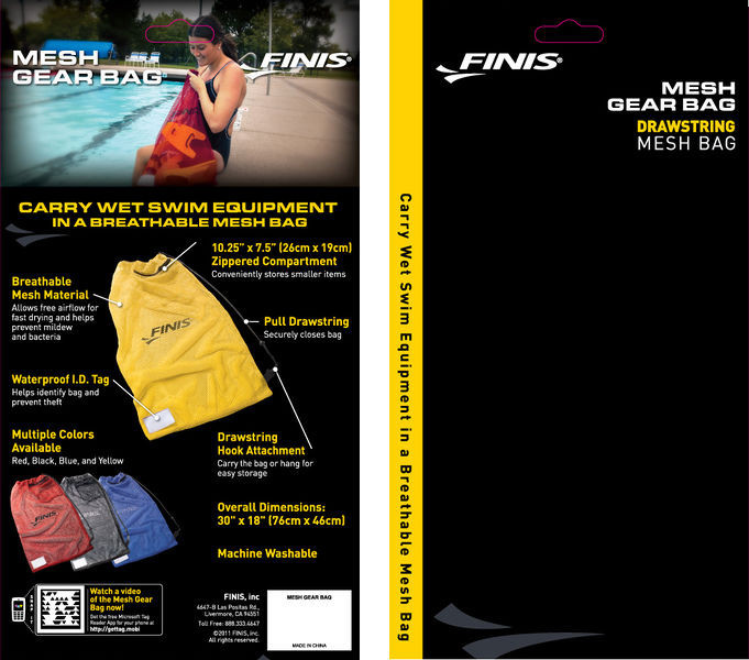 Finis Mesh Gear Bag Drawstring beach Swimming Shower Pool Tote BLUE 1 ...
