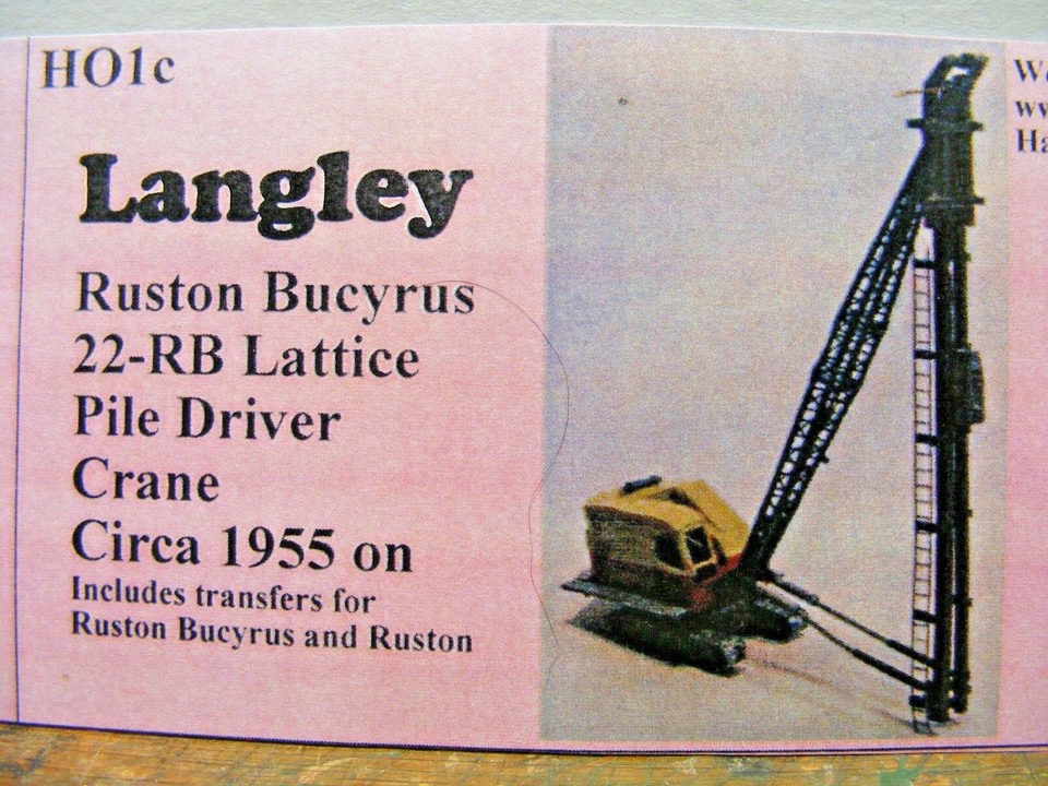 Bucyrus Erie #22RB Pile Driver Cast Metal Kit 1/148 Scale (N ) By ...