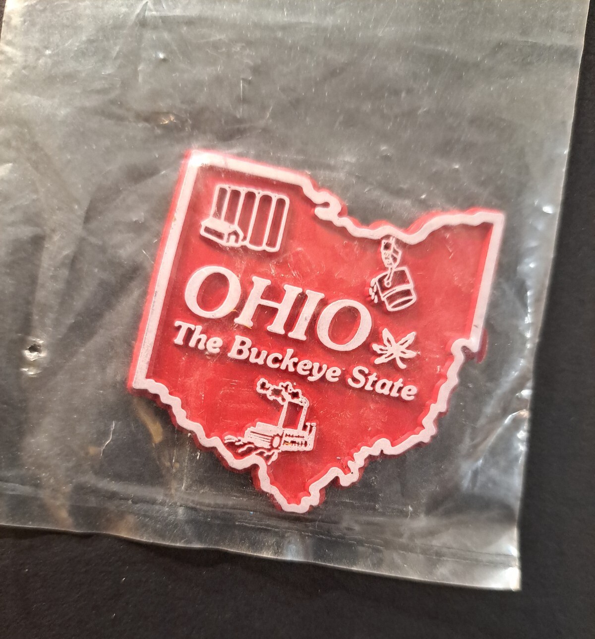 Vintage 80's Ohio The Buckeye State Rubber Fridge Magnet 🧲 Collectable ...