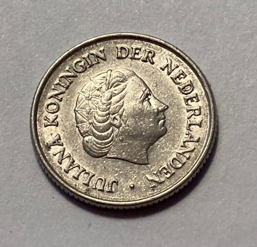 1958 Netherlands/Dutch 25 Cent Coin - Nickel composition - Beautiful ...