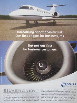 12/2006 PUB SNECMA SAFRAN MOTEUR SILVERCREST BIZJET ENGINE FALCON ...