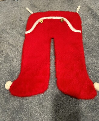 Vintage Red Santa Pants Stocking Britches Plush Pants White Trim ...