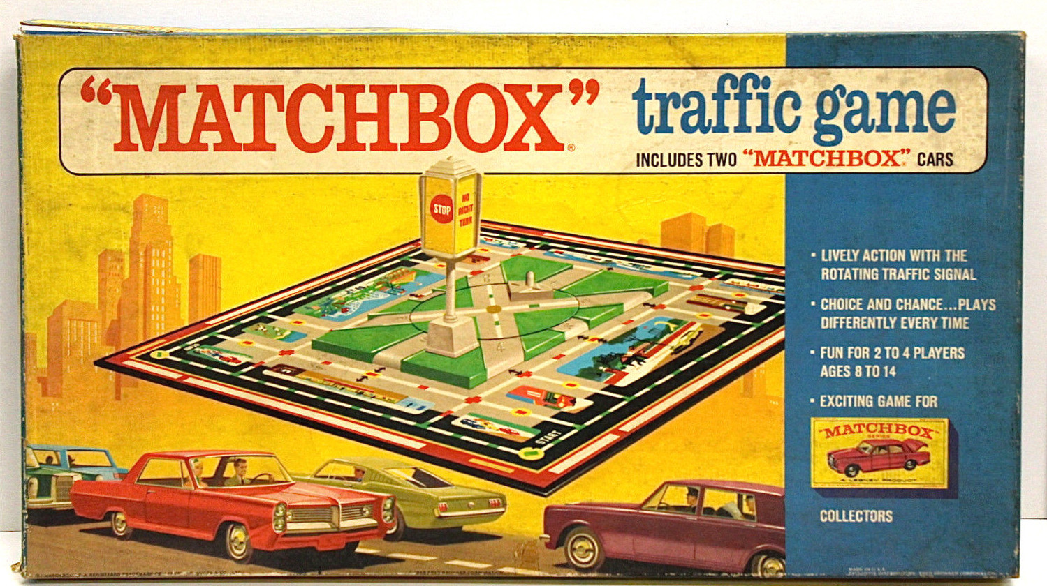 Vintage 1968 Matchbox Traffic Game w/ Gameboard Traffic Signal Cards ...