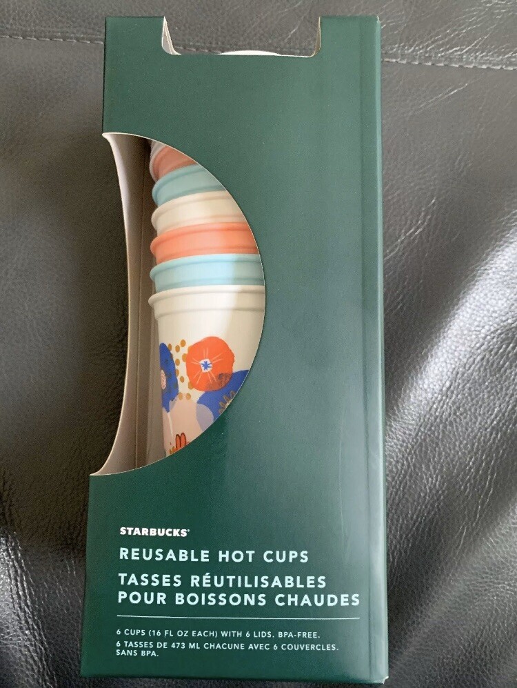STARBUCKS SPRING EASTER 2020 REUSABLE HOT CUPS 6 PACK BUNNIES EGG HUNT ...