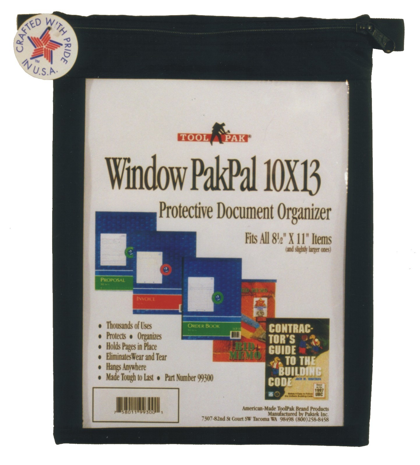 Window PakPal 10X13 Map case Document protector ToolPak Brand by Paktek ...