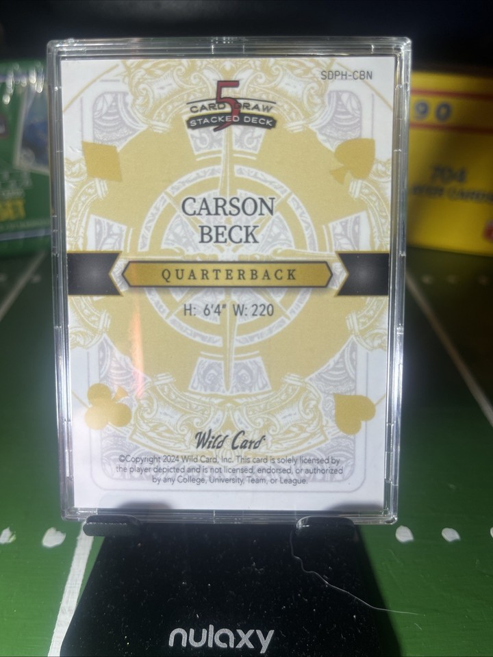 Carson Beck 1/1 PRC 2024 Wild Card 5 Card Draw Gold Suits Bulldogs | eBay