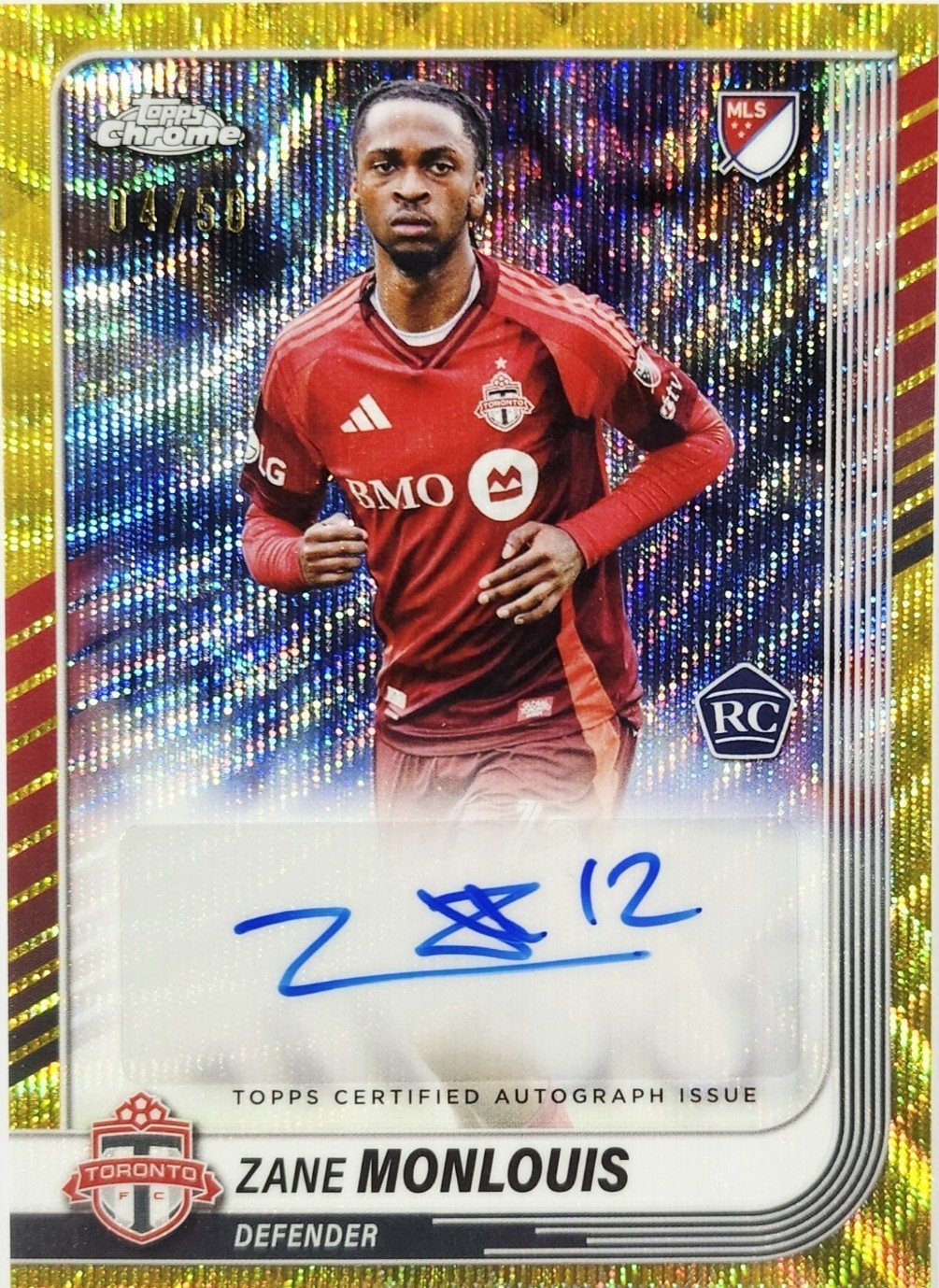 2025 Topps Chrome Mls - Autographs Zane Monlouis #CA-ZM Gold Wave ...