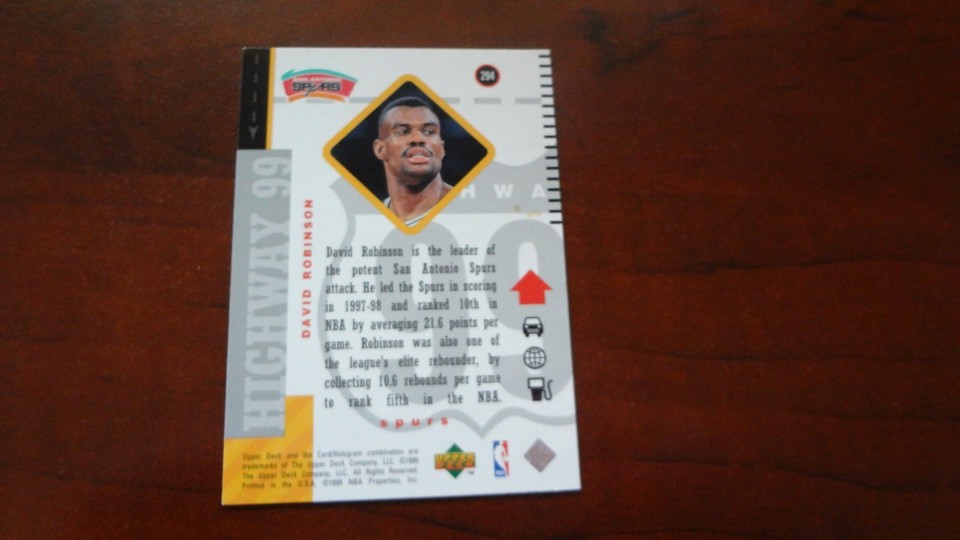 1999 UPPER DECK HIGHWAY 99 #294 DAVID ROBINSON BASKETBALL CARD | eBay