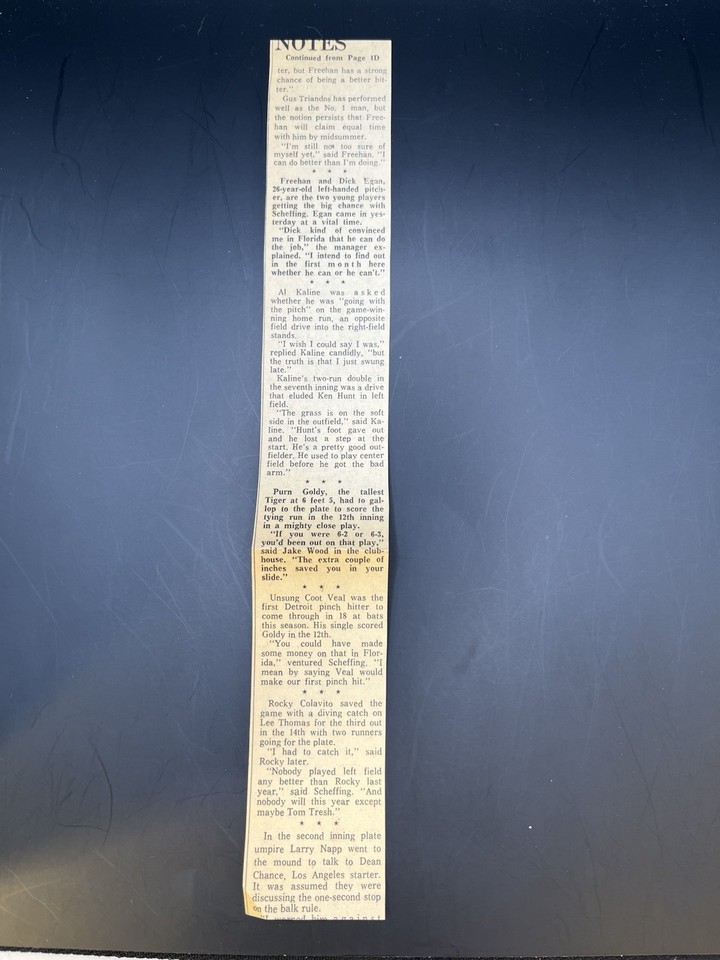 1963 Al Kaline Home Run Wins The Game Newspaper Clippings-Excellent ...