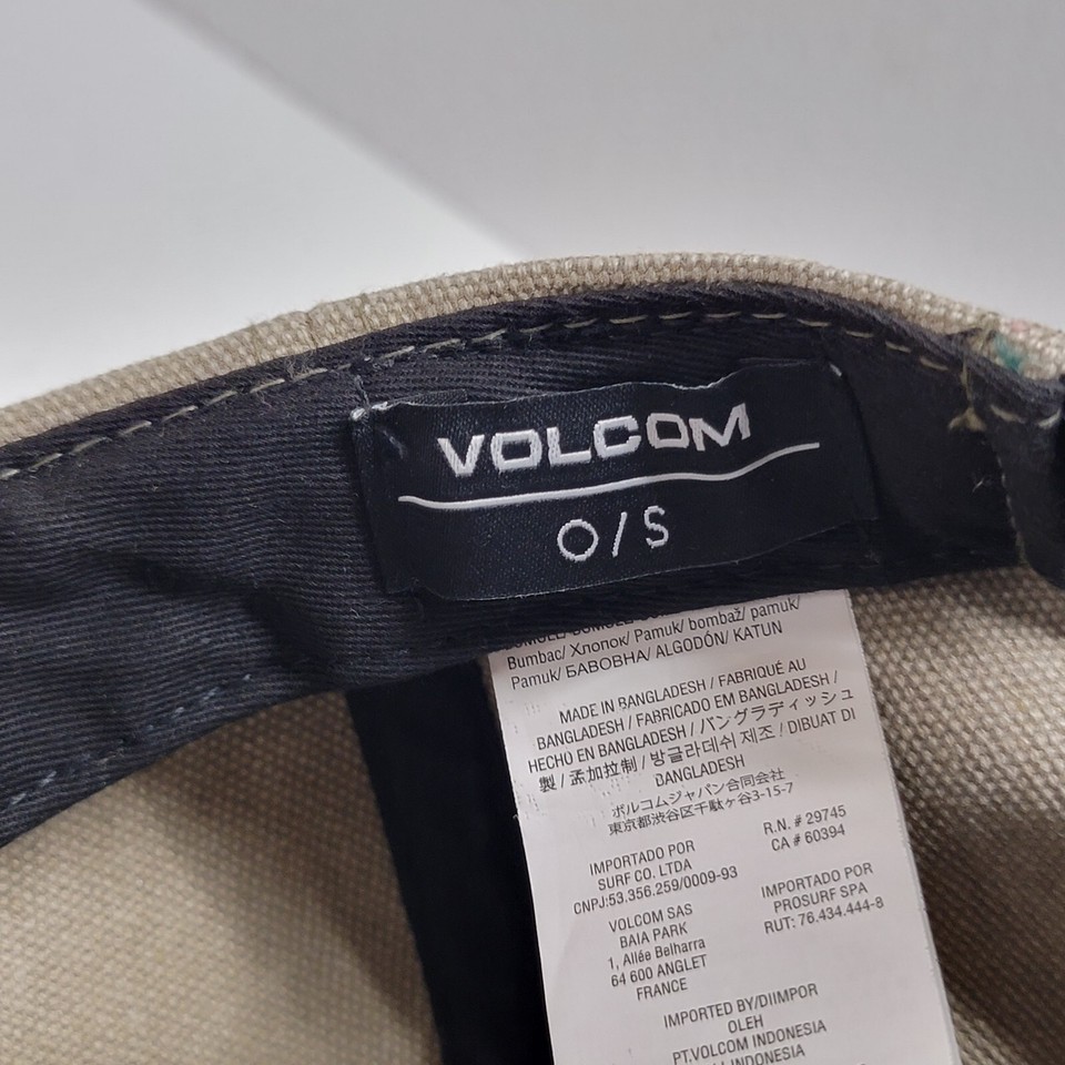 Volcom Stone Sun Logo Brown Tan Canvas Adjustable Snapback Hat Cap | eBay