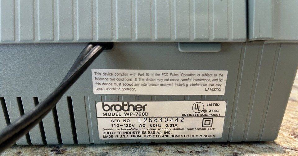 Vintage Brother WP-760D Word Processor | eBay