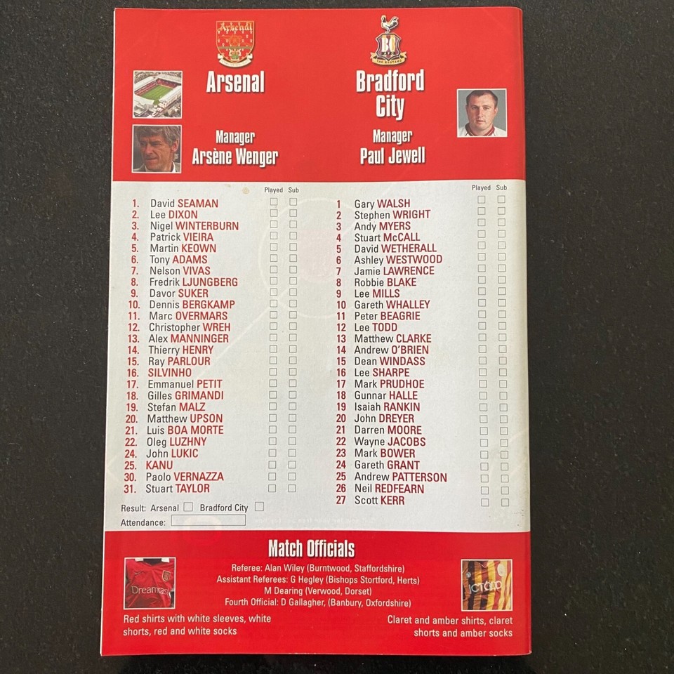 ARSENAL Football Programmes YOU CHOOSE 1993 96 97 98 99 2000 01 02 05 ...