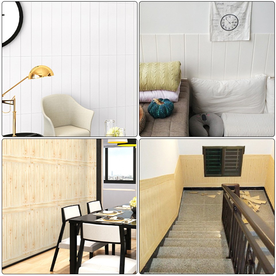 40PCS 3D Effect Tile Brick Wall Sticker Wood Self-Adhesive Waterproof ...