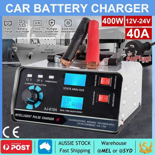 Automatic Car Battery Charger 24V/12V 40Amp ATV Truck Boat Caravan ...
