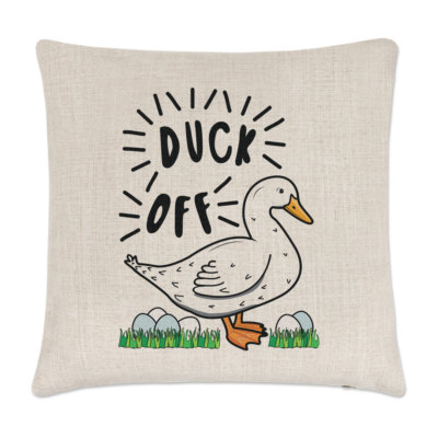 Duck Off Linen Cushion Cover Pillow - Funny Rude Joke Animal Pet | eBay ...