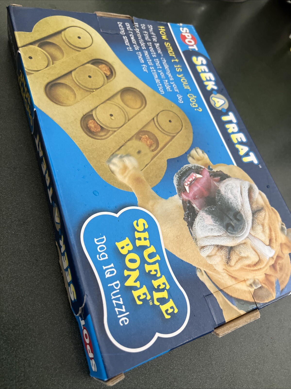 Pet Interactive Seek-A-Treat Shuffle Bone Toy IQ Puzzle Dog Training ...