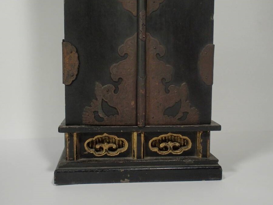 Old, Japanese Japan,Buddha statue 11 Face KANNON.Bodhisattv & Zushi box ...