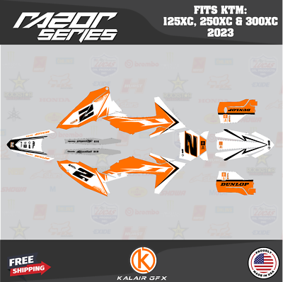 Graphics Kit for KTM 2-stroke 125XC, 250XC & 300XC 2023 Razor-Orange ...