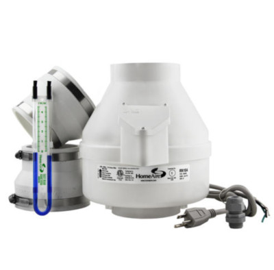 13.5" Complete Home Radon Mitigation Fan System Kit Quiet Gas Reduction ...