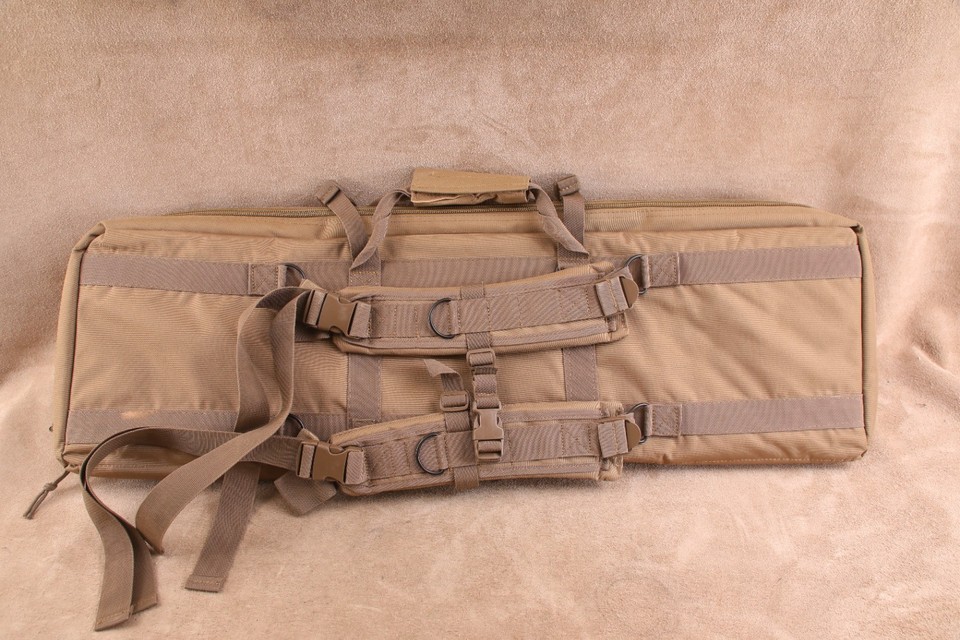 Coyote Tan Drago Gear Padded Nylon Multi Pocket Rifle Gun Case Rifles ...