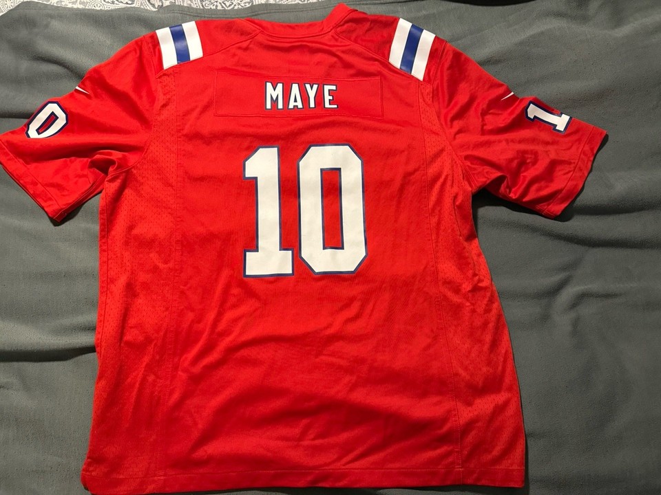 Drake Maye New England Patriots Nike Player Game Jersey Red Throwback ...