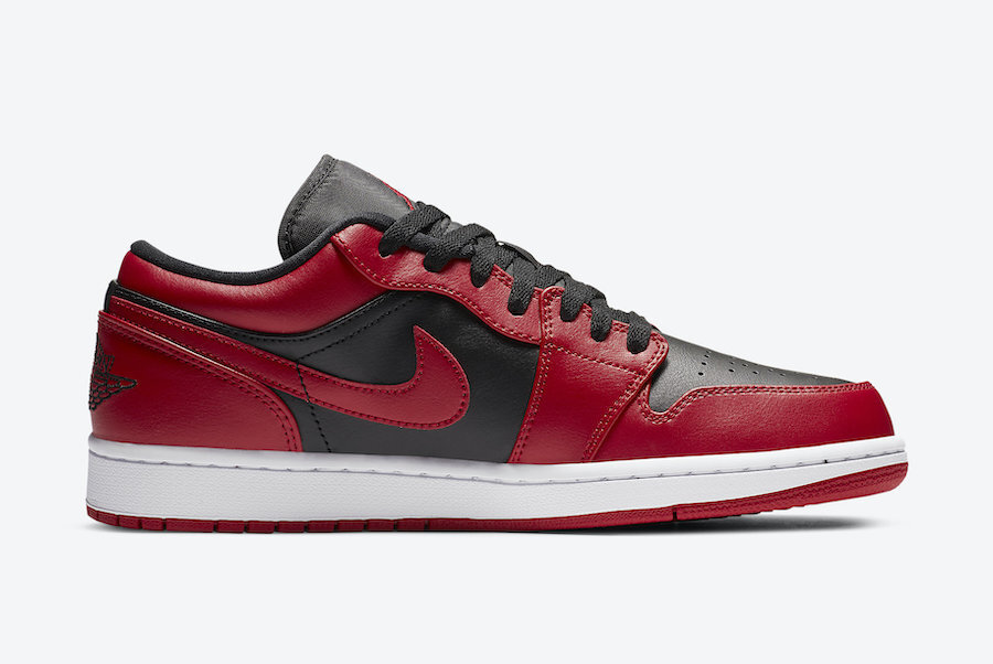 Air Jordan 1 Low Reverse Bred Black Red [553558-606] Size 7-13 Classic ...