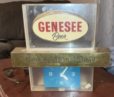 Vintage Mid Century Genesee Beer Bar Desk Clock Plastic With Night ...
