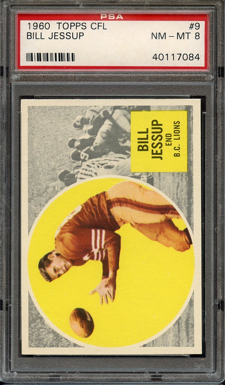 1960 TOPPS CFL 9 BILL JESSUP PSA NM-MT 8 FB | eBay